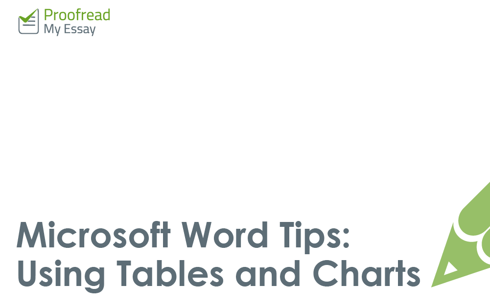 Microsoft Word Tips: Using Tables and Charts
