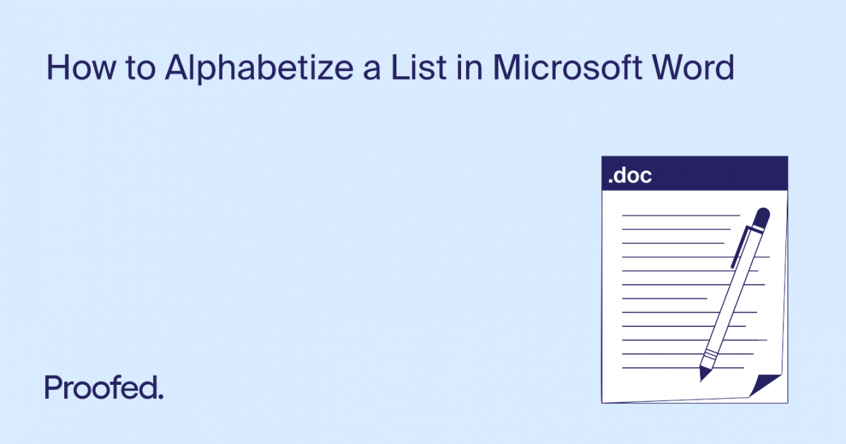 How to Alphabetize a List in Word | Proofed's Writing Tips